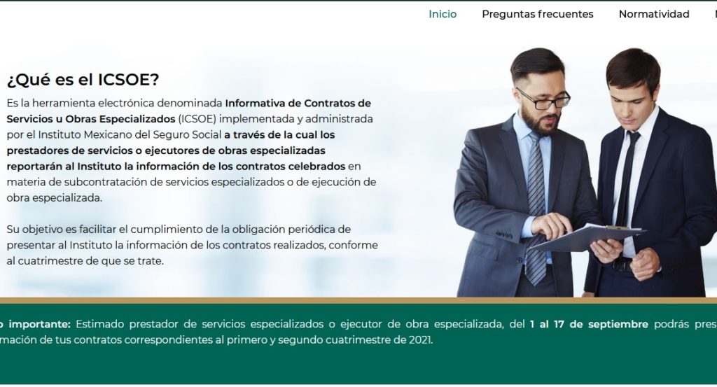 Informativa de Contratos de Servicios u Obras Especializados (ICSOE ...